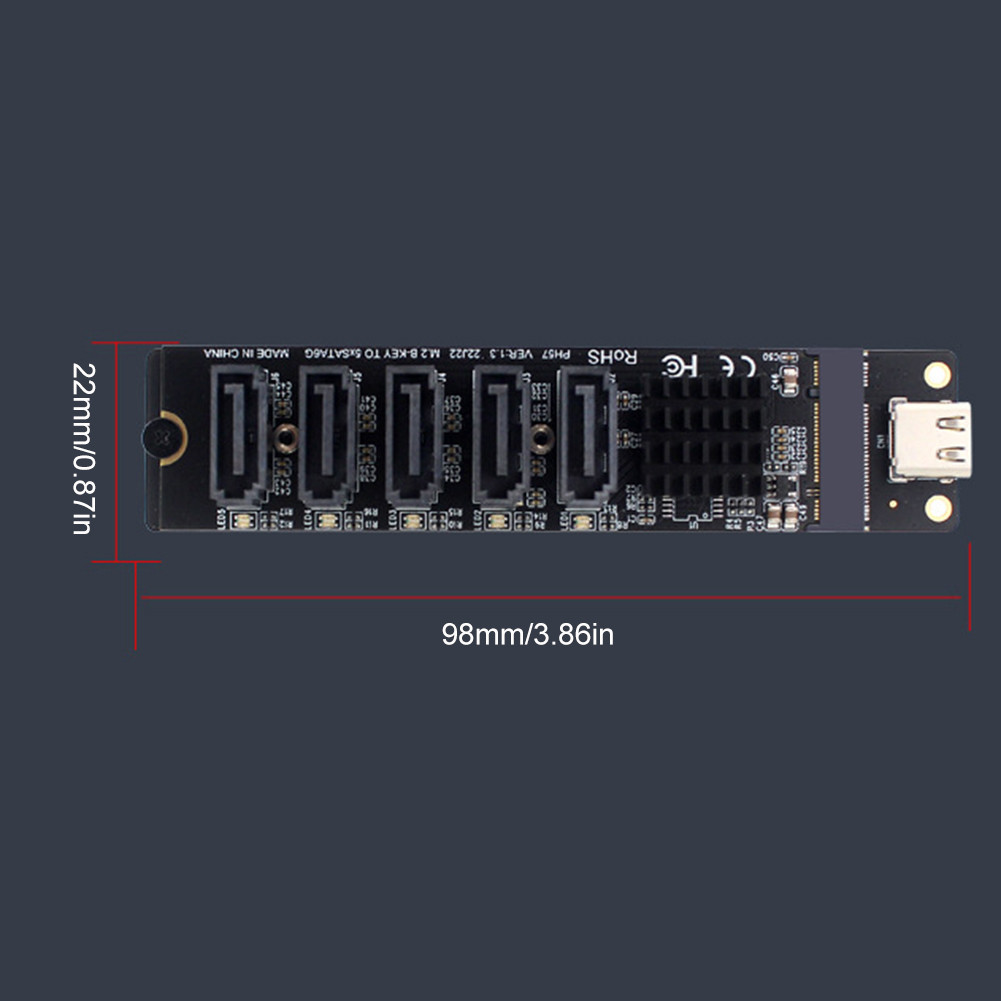 [naicfasnh.co] Tarjeta Adaptadora Tipo C A 5 Puertos SATA 3.0 6Gbps ...