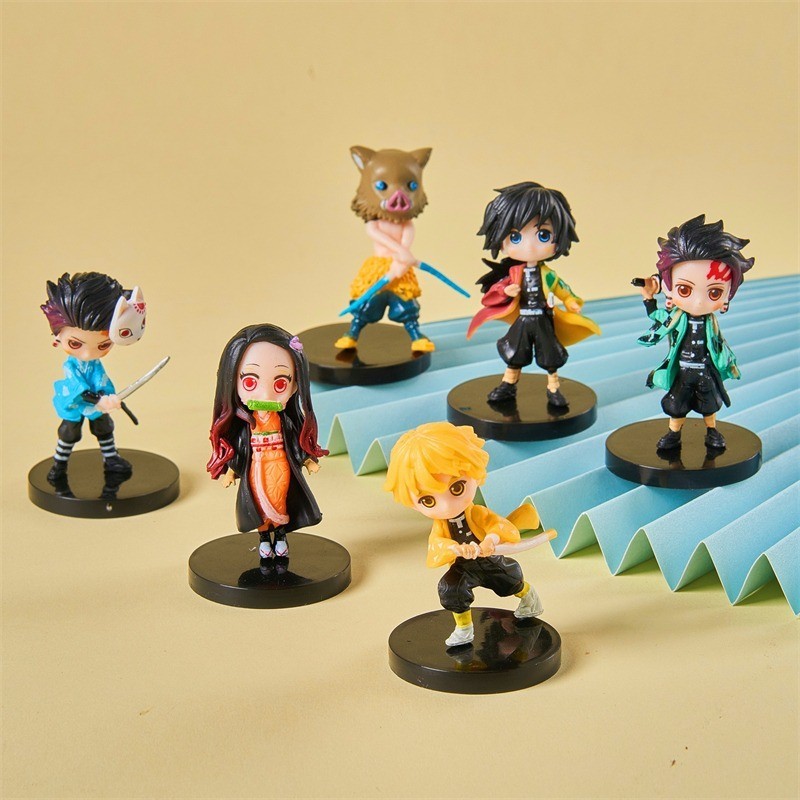 Demon Slayer Figura Set Tanjirou Nezuko Kimetsu Inosuke Zenitsu No ...
