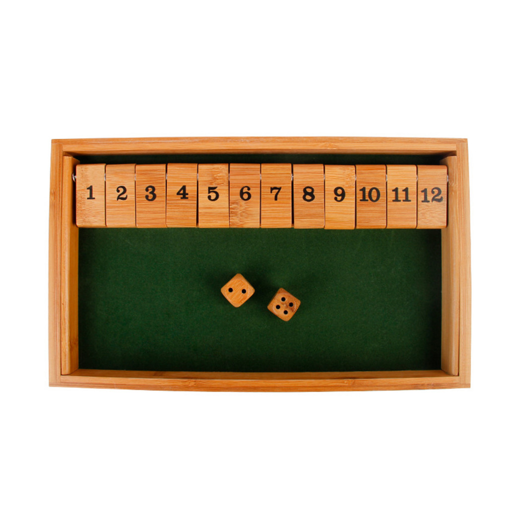 Portable Dice Game Educational Desktop Wooden Shut the Box with 2 Fun ...