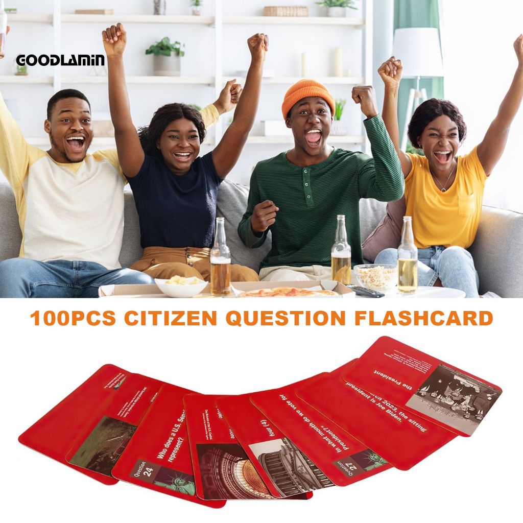 Government Exam Prep Cards Naturalization Flashcards 100pcs American ...