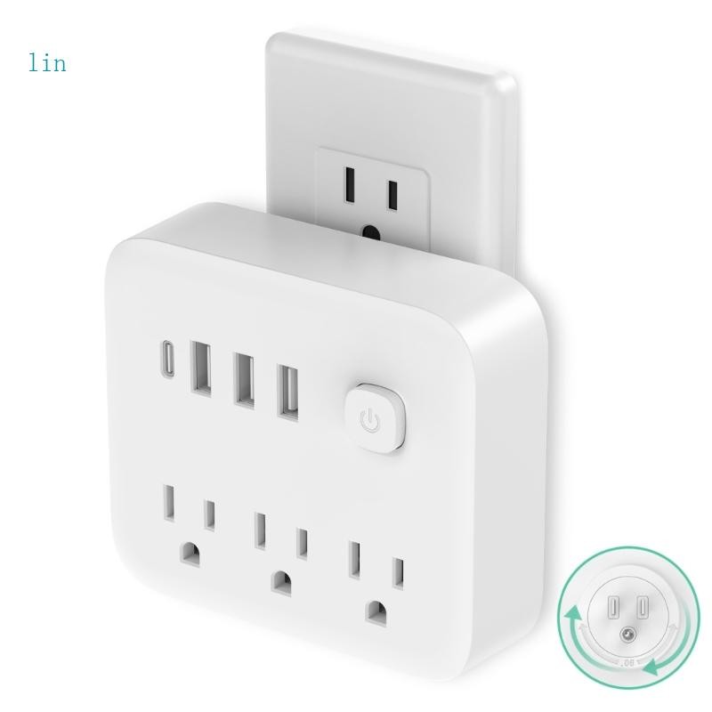 WET Electrical America Plugs Expansor De 3 Vías Con Triples USB Y Carga ...