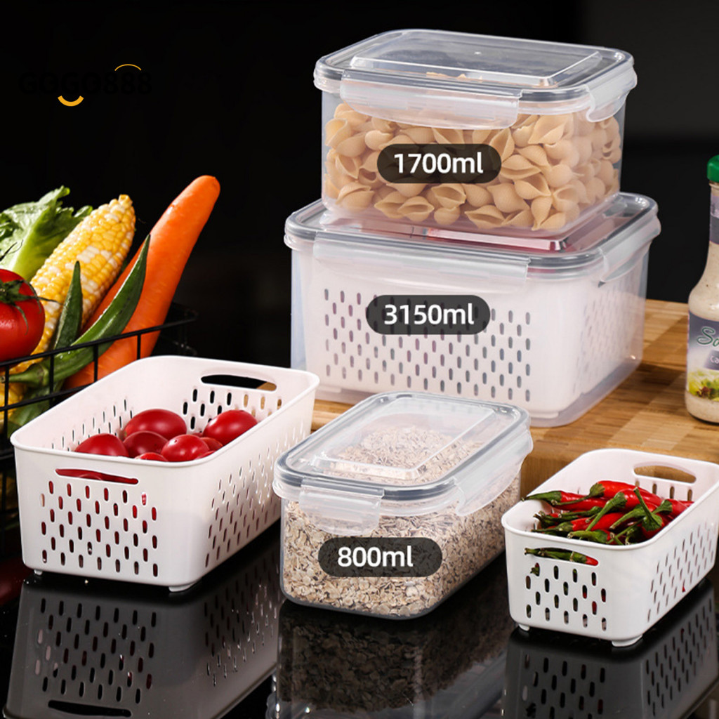 Refrigerator Storage Container Microwave Safe Food Box Stackable Fruit ...