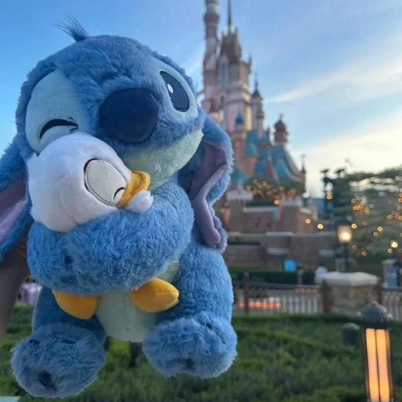 28cm Stitch Muñeca De Peluche Anime Lilo & Lindo Stich Abrazo Pato ...