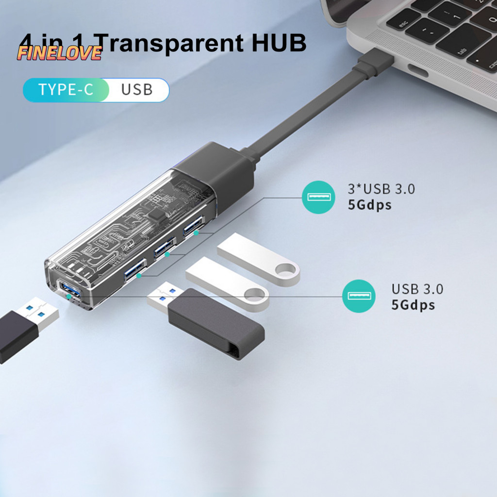High-speed Usb-c Extender Adapter 4-in-1 Hub Docking Station with ...
