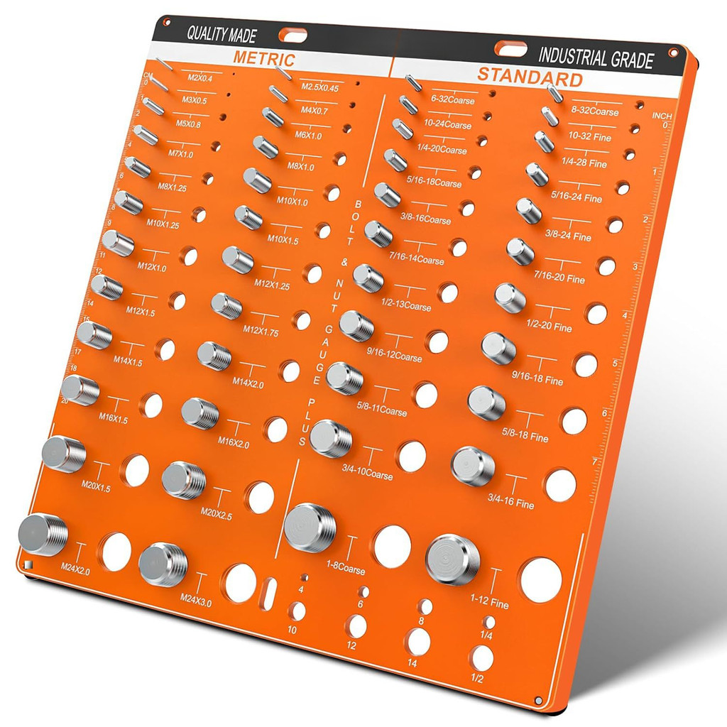 Comprobador De Roscas De Tuercas Y Tornillos Estándar Y Métrico , Medidor De Tamaño Y Rosca De ...