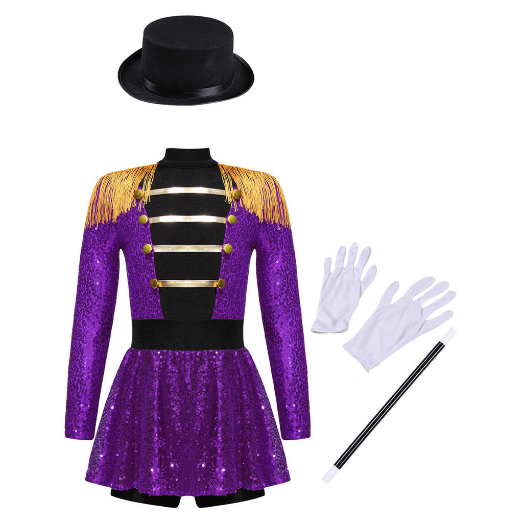 Niños Niñas Circo Ringmaster Mago Vestido De Fiesta Temática De Halloween Carnaval Cosplay Traje ...