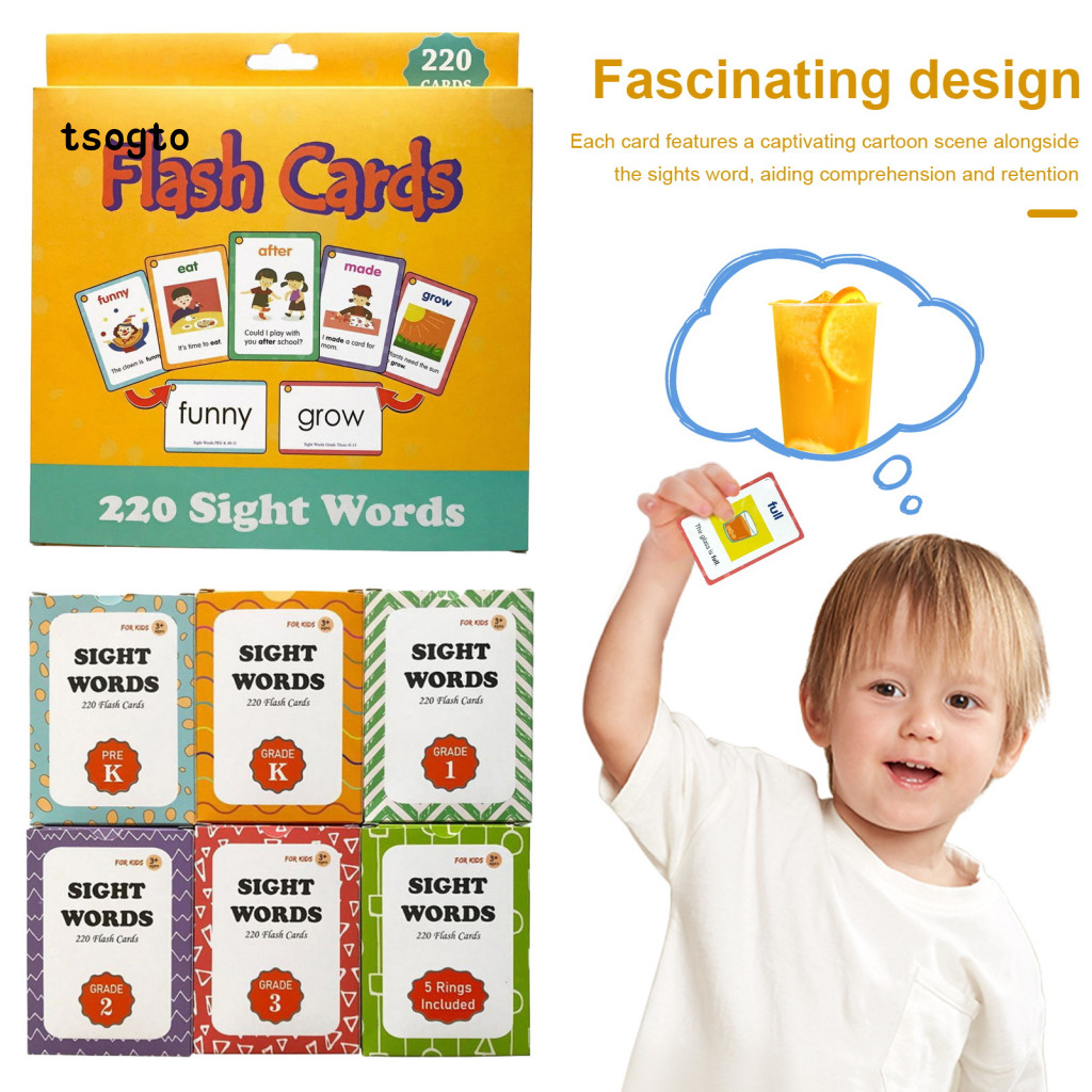Sights Word Flash Cards Alphabet Abc English Sight Words Set for ...