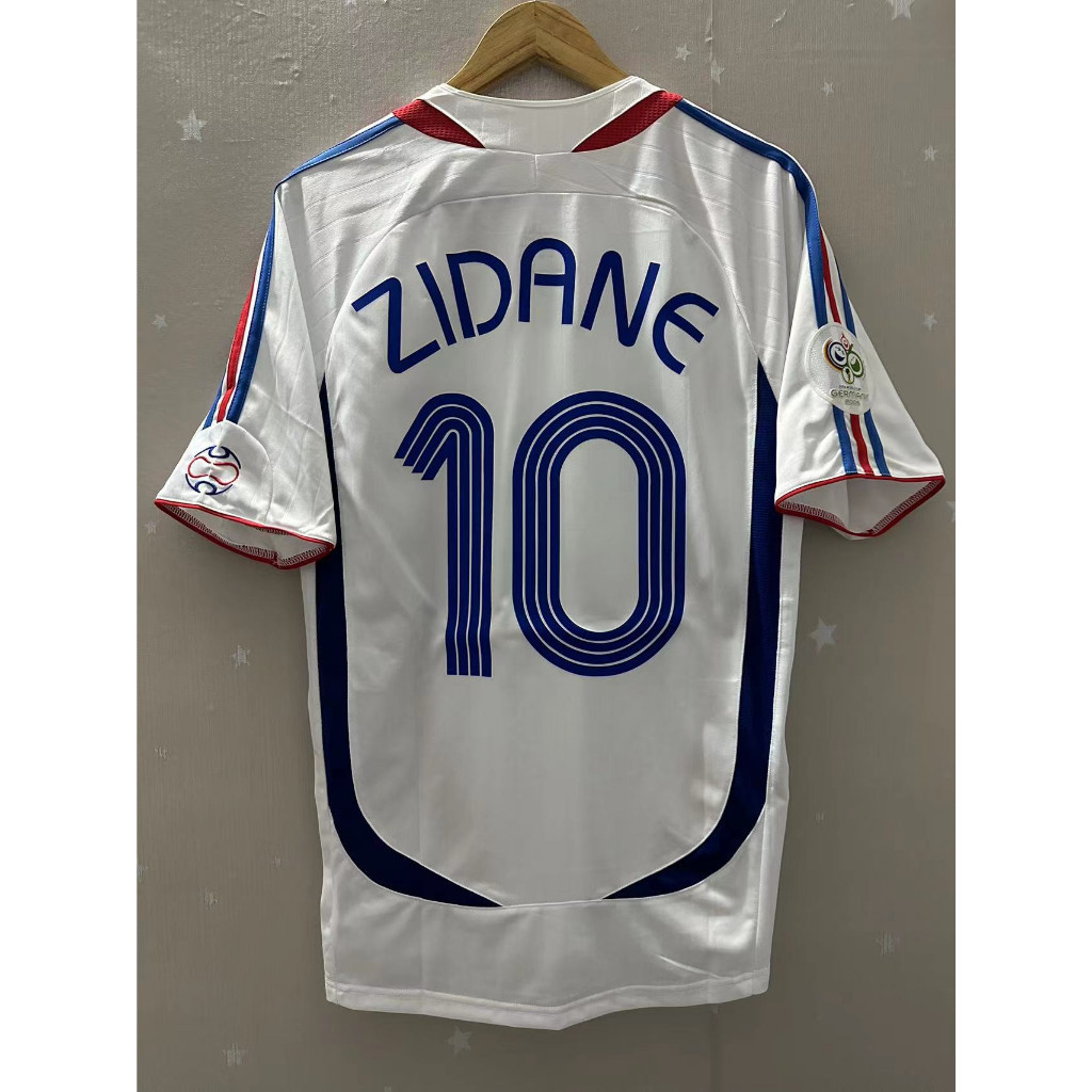 Calidad Superior2006 Francia ZIDANE Superior Fuera Retro Camiseta De ...