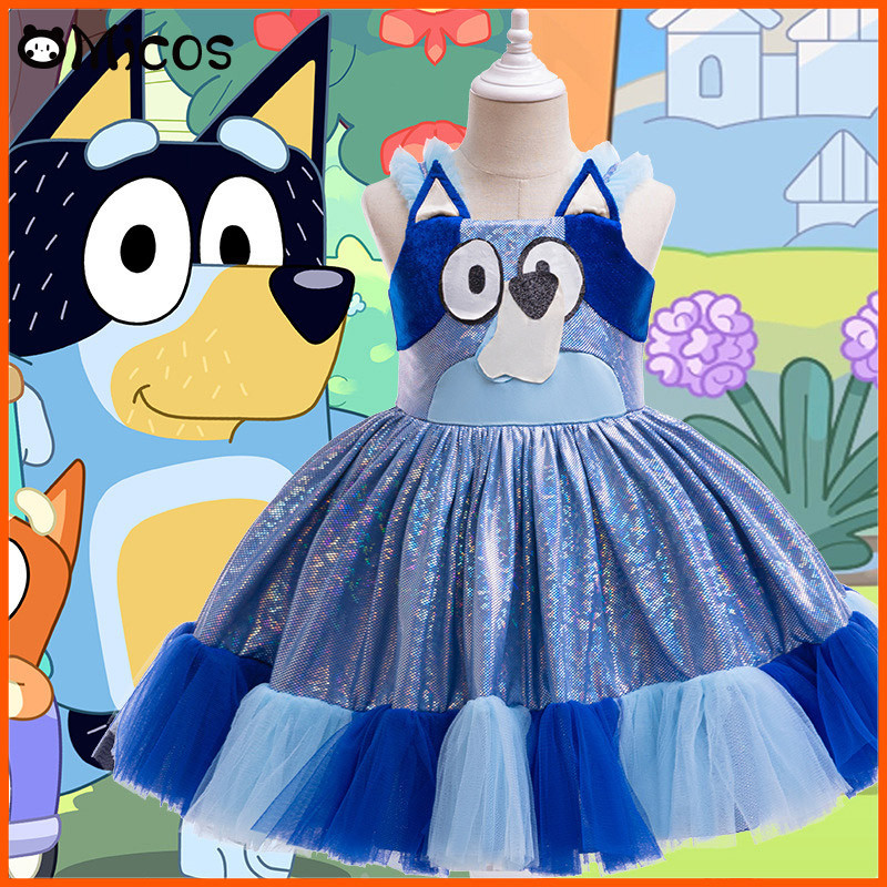 Anime Vestido De Noche Princesa Regalo Bluey Verano Chica Tirantes ...