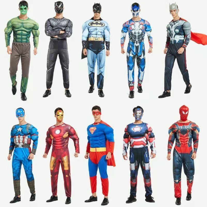 Halloween Adulto Traje Muscular Cos Capitán Hulk Batman Optimus Prime ...