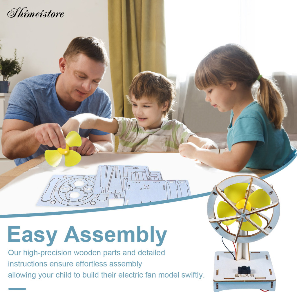 Wooden Assembly Project for Kids Electric Fan Model Kit Diy for 7-12 ...