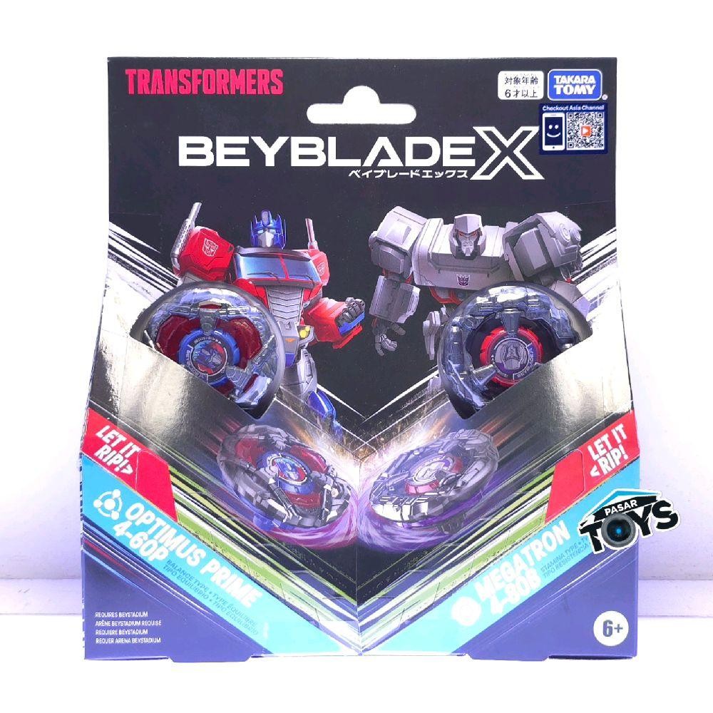 Beyblade X Transformers Colaboración Optimus Prime 4-60P vs Megatron ...