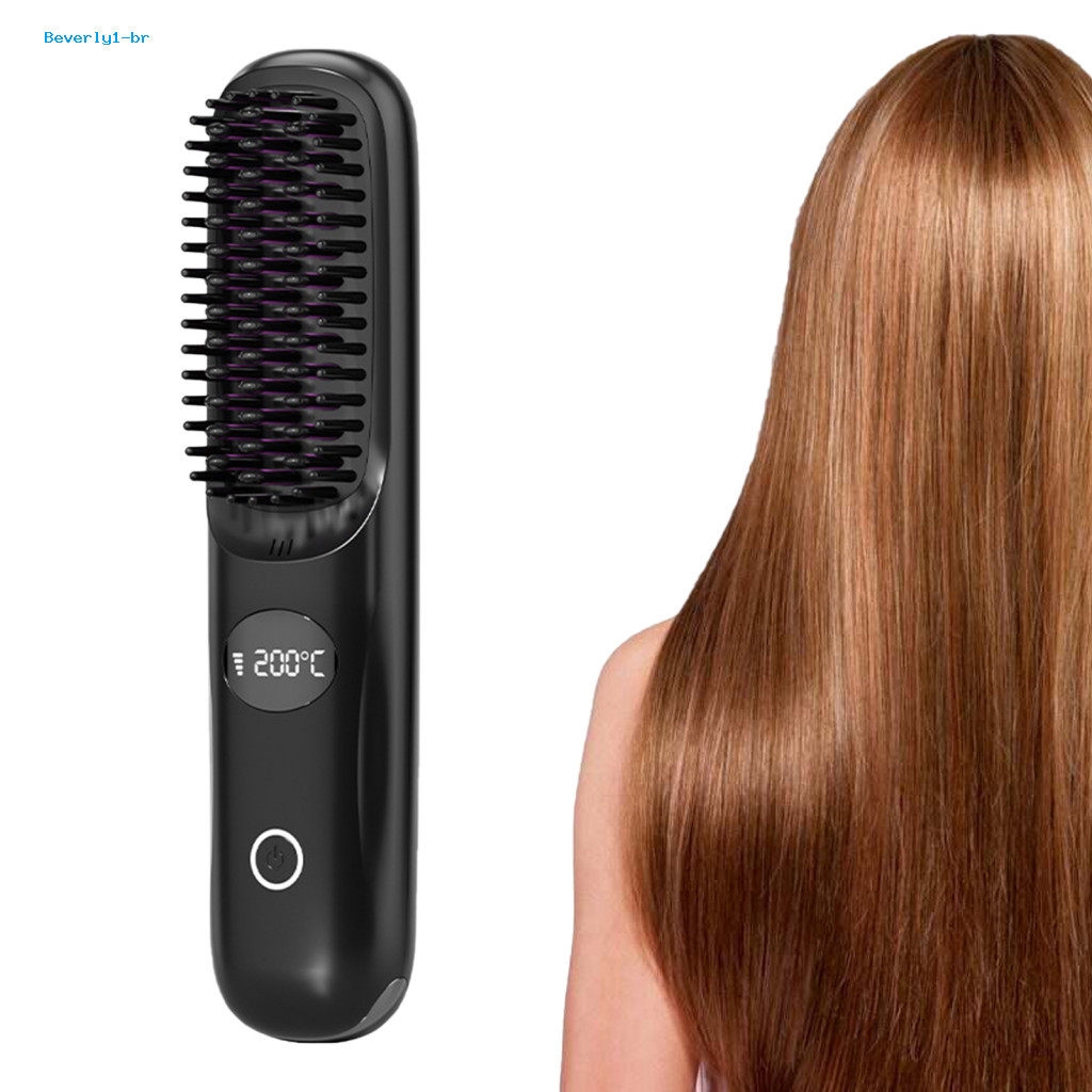Rechargeable Hot Comb Travel-friendly Hair Straightener Portable ...