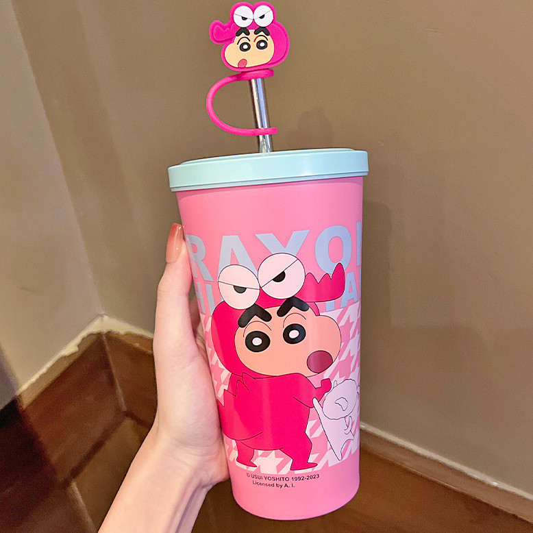 Crayon Shin-Chan Taza De Paja Co-Branded Ice Master Cup Girl Taza Termo ...