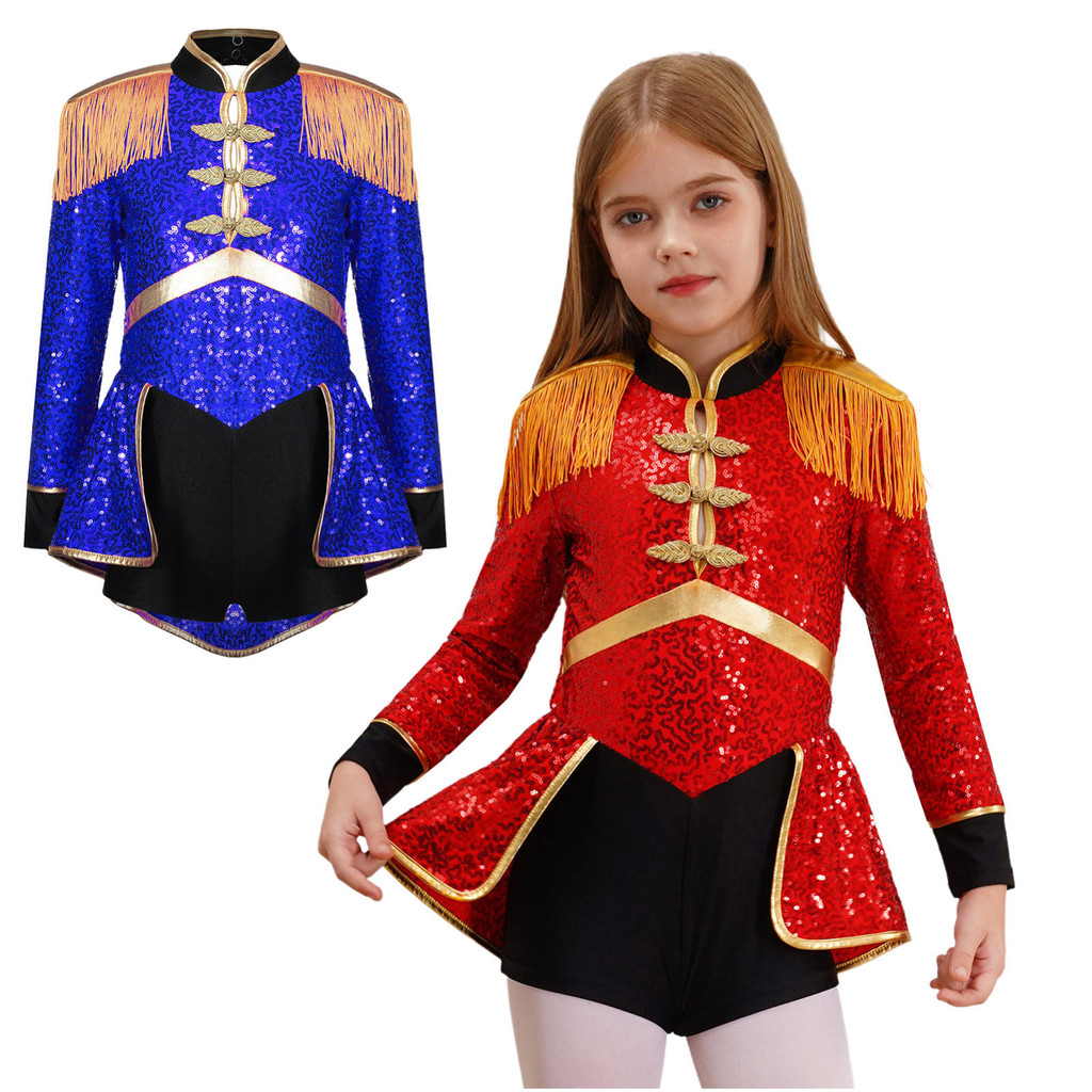 Jhaoyu Niños Niñas Ringmaster Circo Mago Tamborista Cosplay Traje De Manga Larga Flecos Epaulet ...