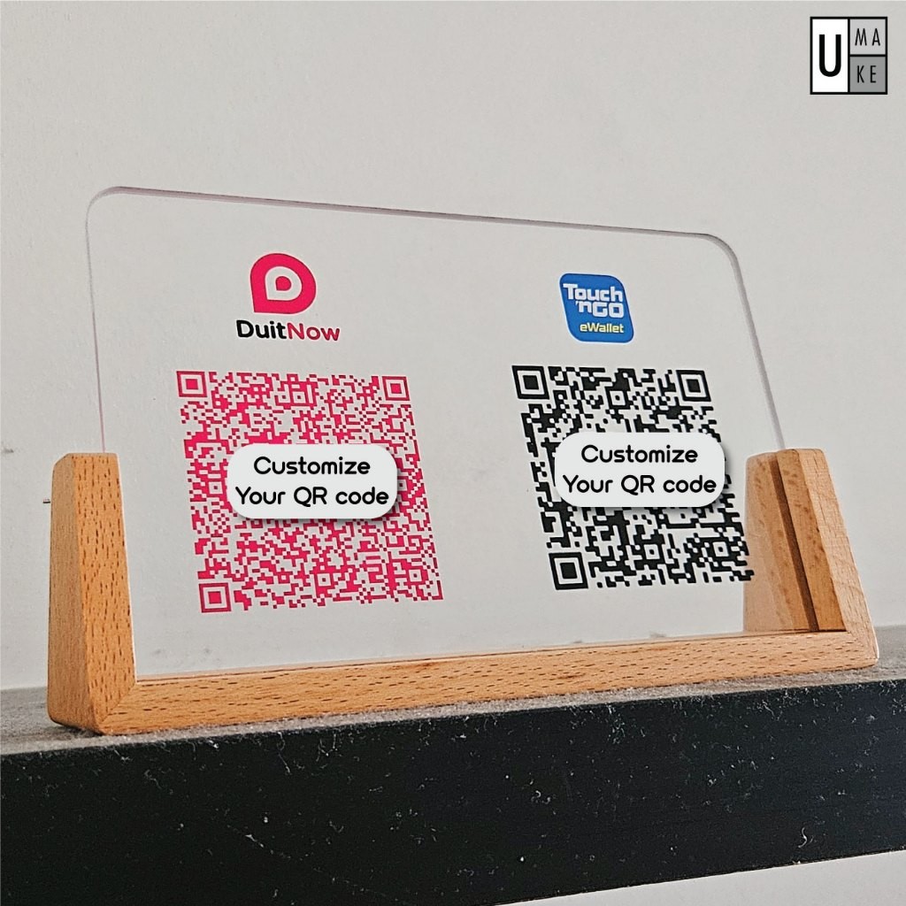 Ewallet QR Code Stand Pay Duitnow TouchNgo QrPay Maybank MAE Grabpay ...