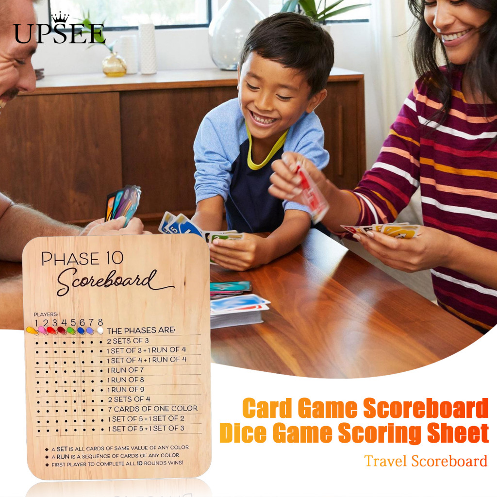 Wooden Round Tracker for Games Scoreboard for Family Game with Dice Fun ...