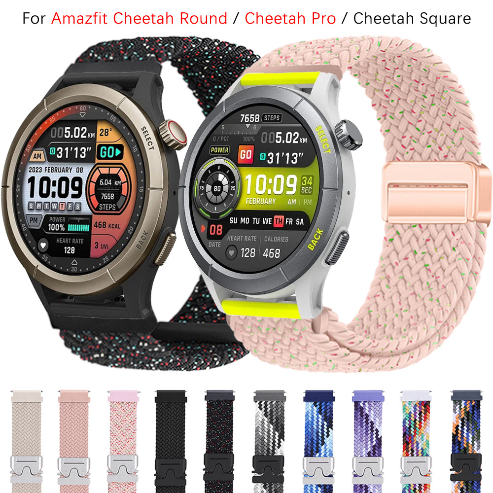 Banda Trenzada Con Cierre De Paracaídas Para Amazfit Cheetah Round/Pro Square smart watch De ...