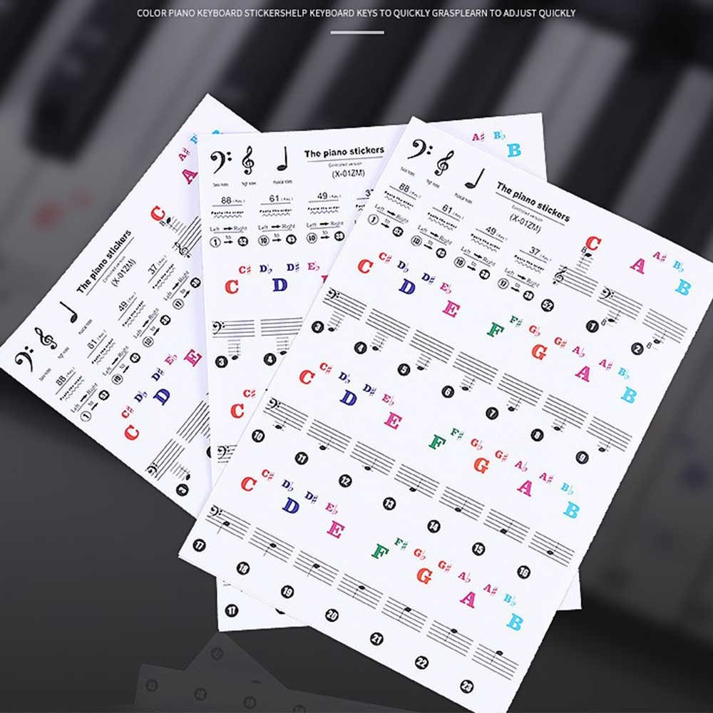 Piano Notes Guide for Beginner Removable Piano Keyboard Note Labels ... Piano Notes Guide for Beginner Removable Piano Keyboard Note Labels ...