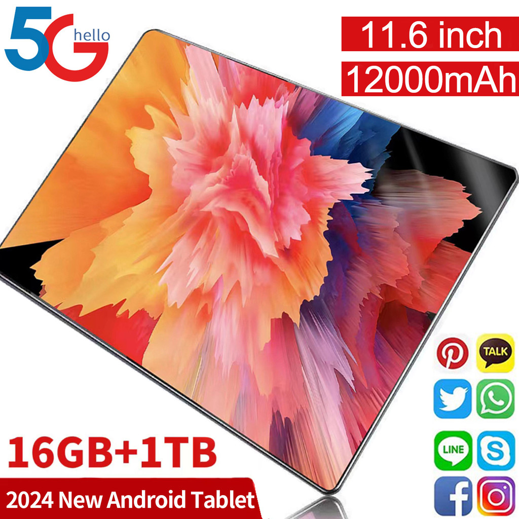 2024 Red 11,6 Pulgadas 10 Núcleo Android 13,0 12000mah Tablet Pc 16gb ...