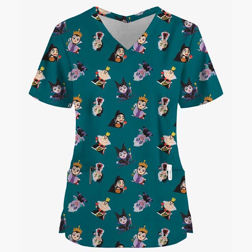 Miniso Mujeres Uniforme De Trabajo Disney Princesa Imprimir Frozen Elsa ...