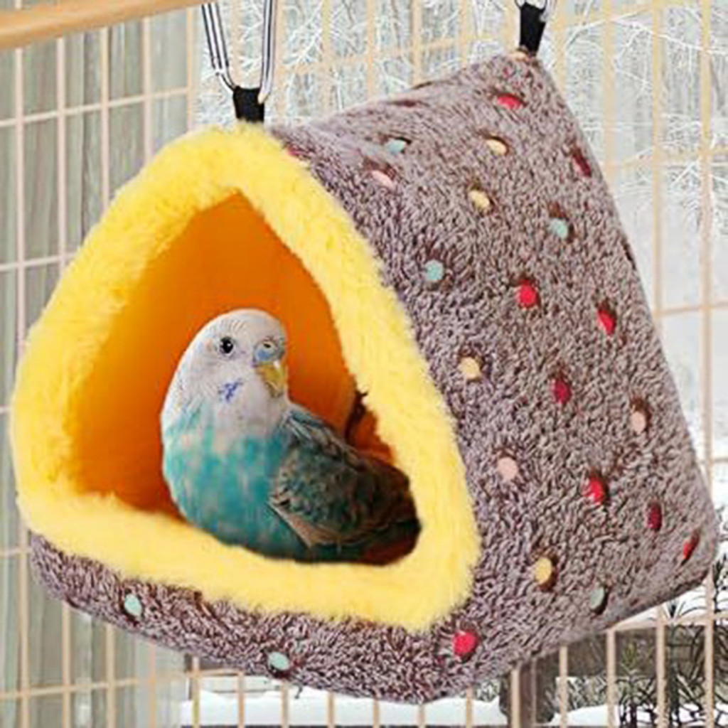 Lovebird House Plush Bird Cozy Parrot Bed Hammock for Small Birds ...