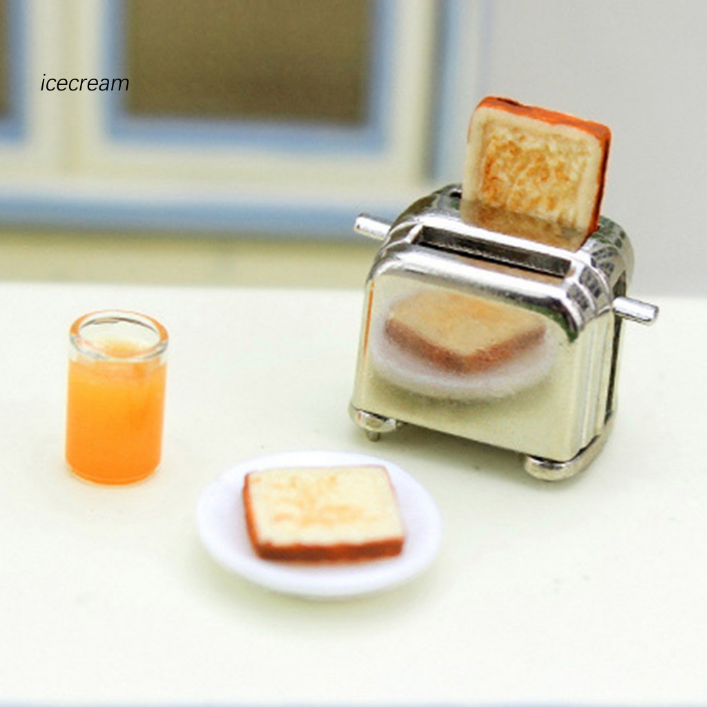 1 12 Scale Miniature Toaster Tiny Bread for Dolls with 2 Removable ...