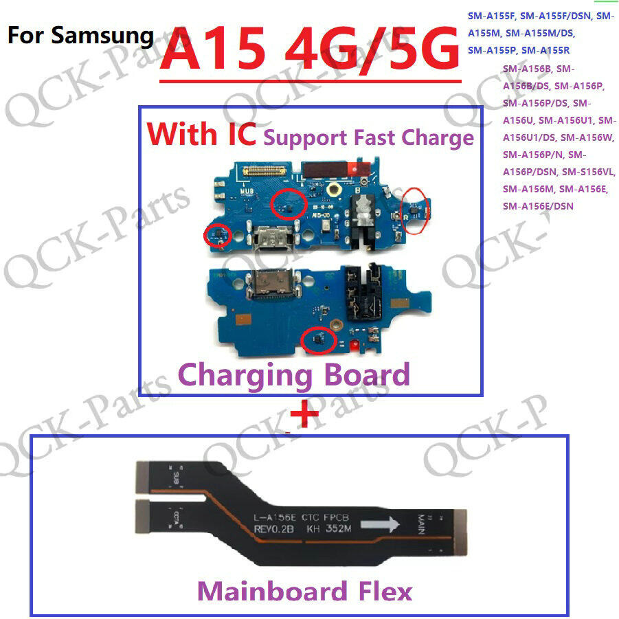 Con Placa De Carga IC Para Samsung A15 4G 5G A156E/B A155F Principal Conector Flex | Shopee Colombia