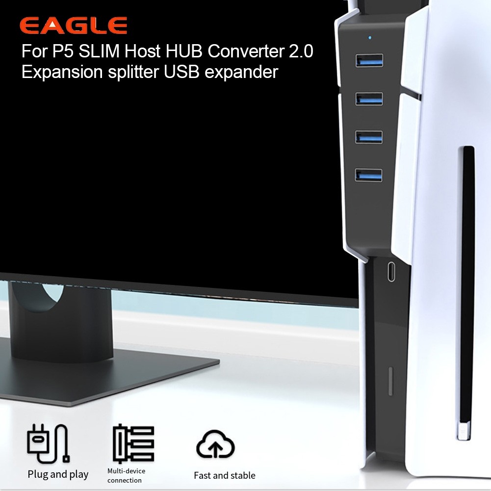 EAGLE HOT 】 Divisor De Concentrador USB De Alta Velocidad Con 4 Puertos Para PS5 Slim-¡ Amplía ...