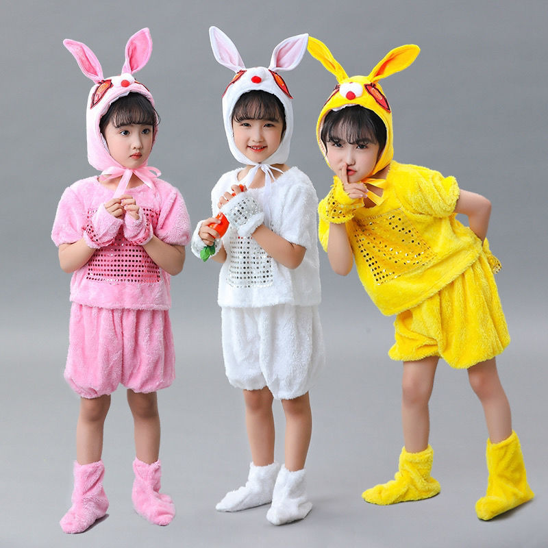 Disfraz De Conejo Para Niños Blanco Traje De Actuación De Animales ...