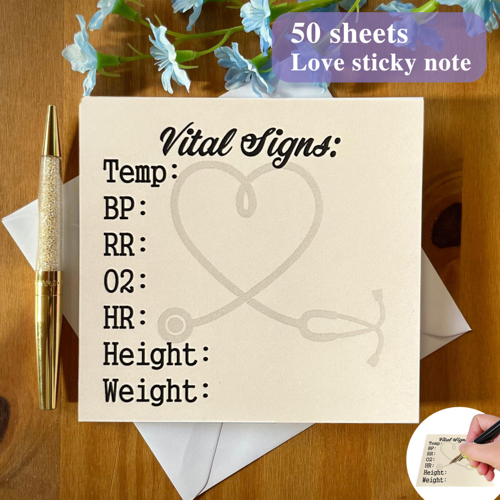 Nurse Station Sticky Notes 3-inch Square Label Design 50 Sheets Vital ...