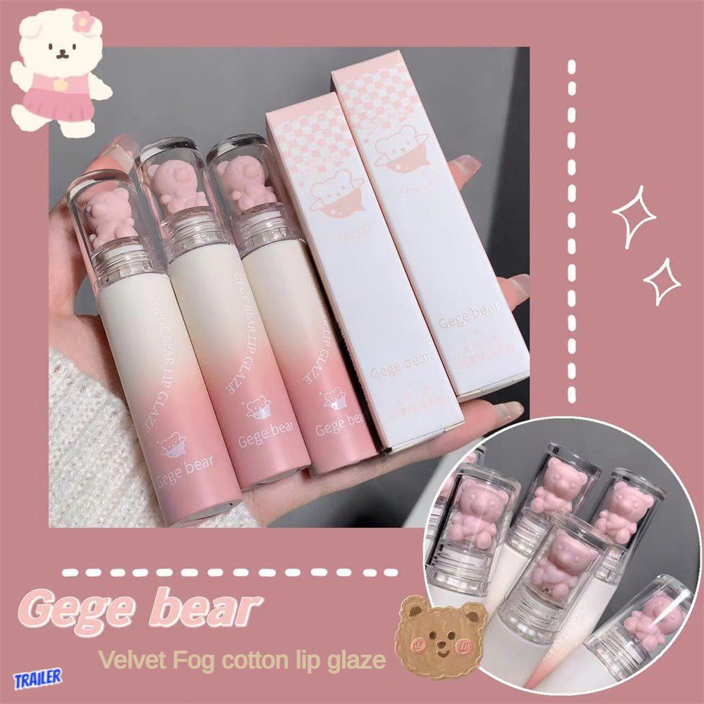 Gege Bear Powder Matte Mist Milk Cream Mist Face Lip Glaze Velet Fog Mist Lip Cream Lápiz Labial ...
