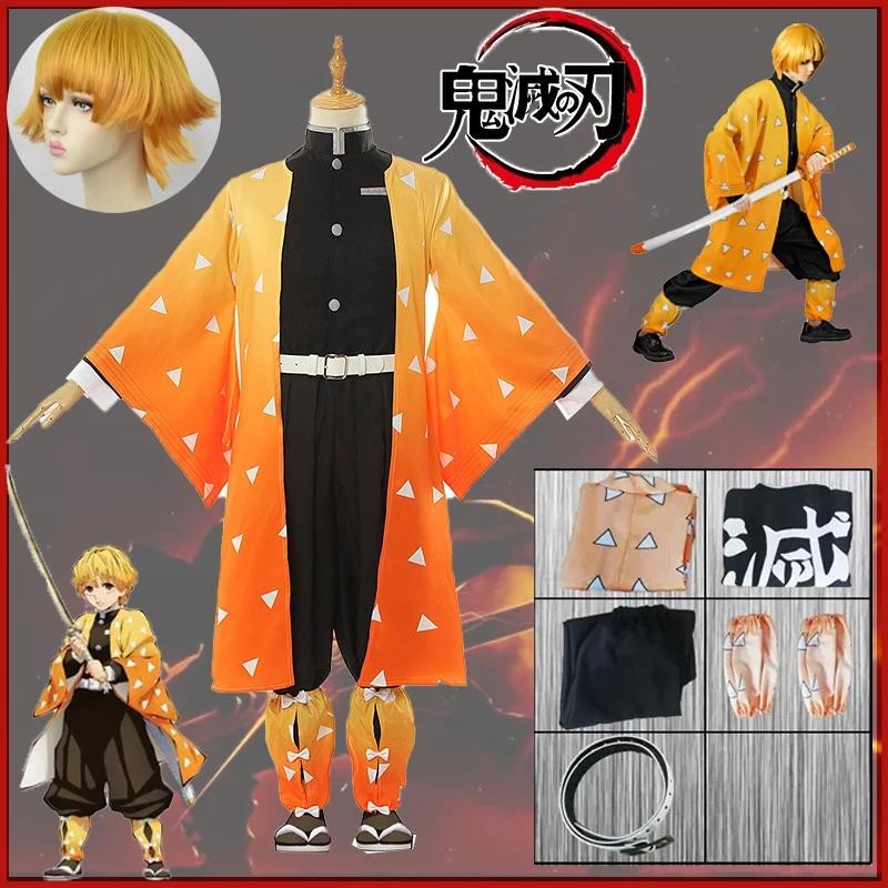 Agatsuma Zenitsu Cosplay Disfraz Anime Demon Slayer Kimono Fiesta ...