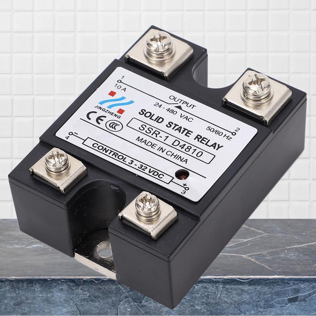 10A Solid State Relay DC Control AC SSR Semiconductor Module 24‑480VAC ...