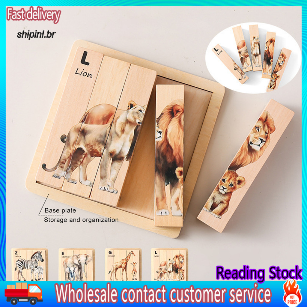 Body Parts Puzzle Wildlife Themed Board Wooden Set Educational Learning ...