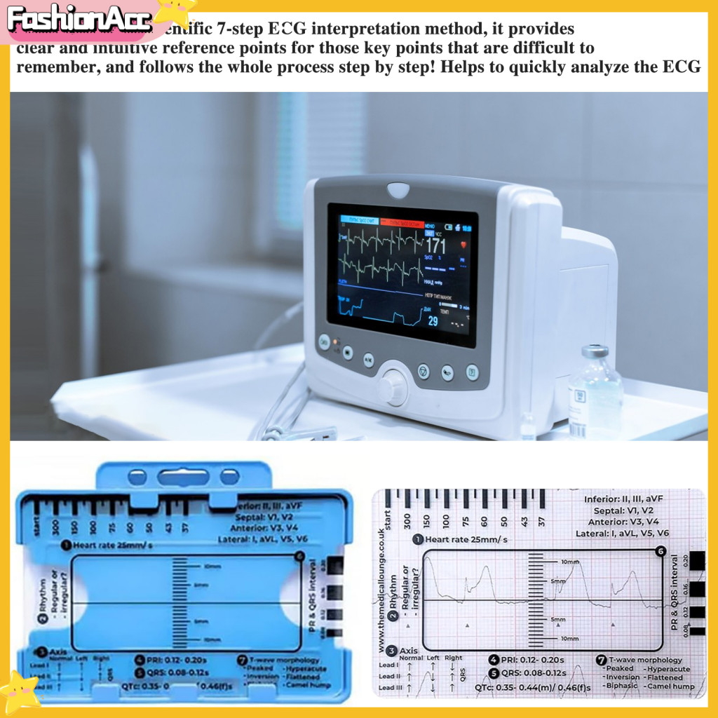 Ekg Interpretation Tool Portable Ruler Transparent Caliper Measuring ...