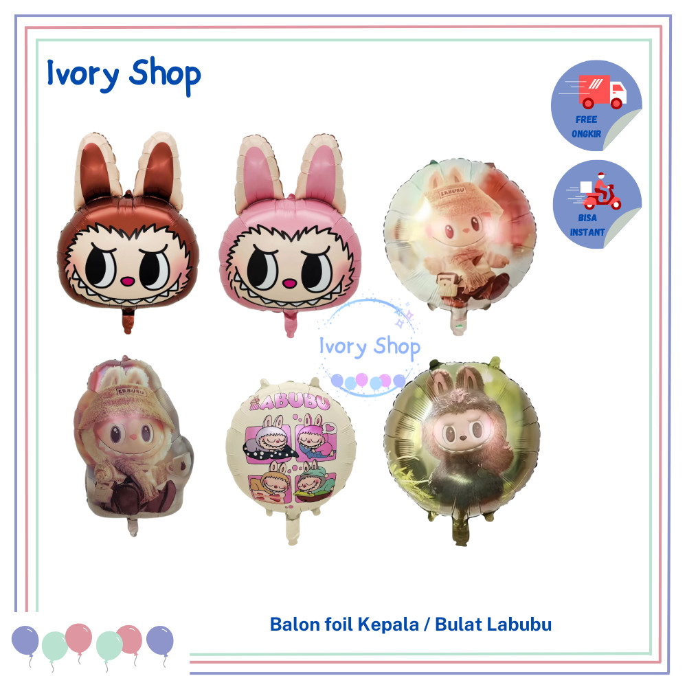 Labubu Redondo Personaje De Dibujos Animados Cabeza Globos De Papel De ...