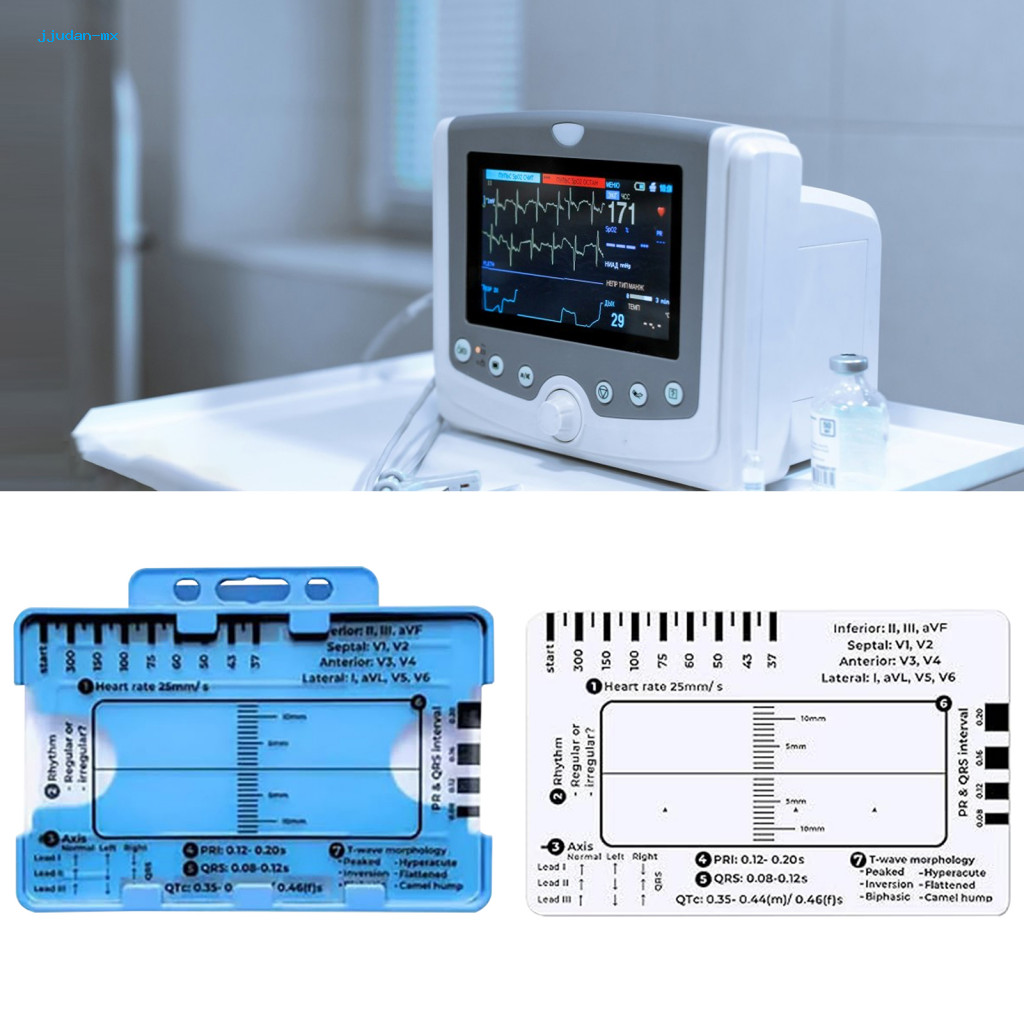 Electrocardiogram Measurement Tool Analysis Pocket Ekg Ruler Card for ...