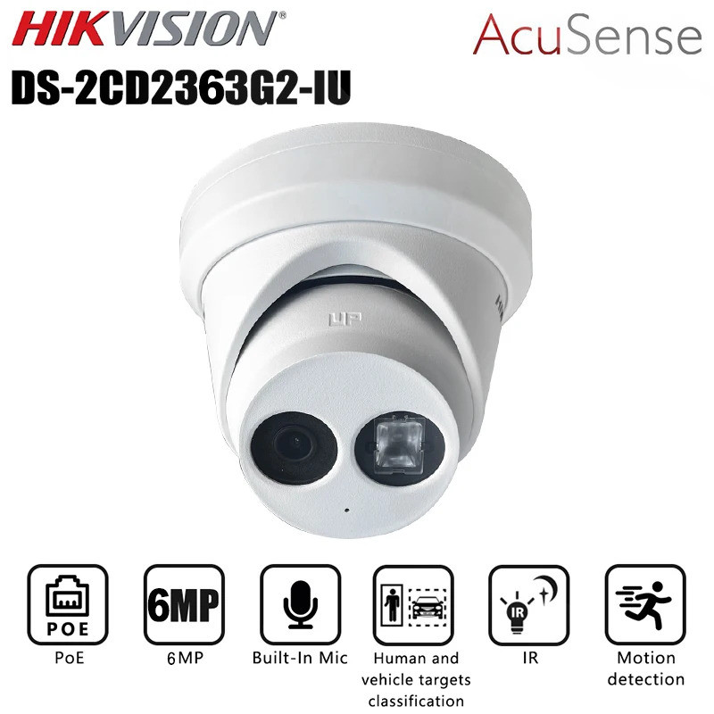Hikvision DS-2CD2363G2-IU 2CD2343G2 6MP 4MP POE Cámara IP Micrófono Incorporado Detección De ...