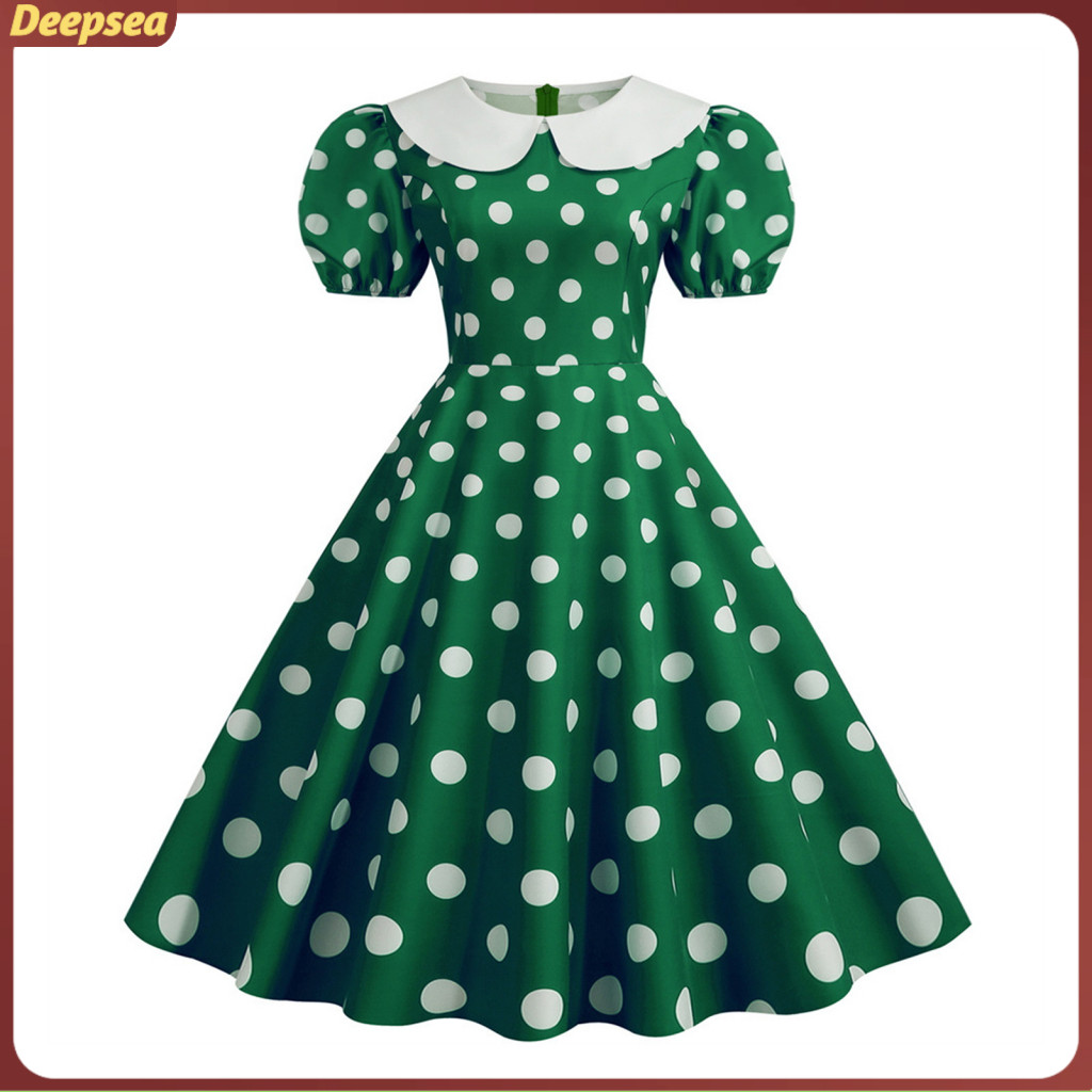 DPA Primavera Vestido De Manga De Hojaldre Línea A Vintage 50s 60s ...