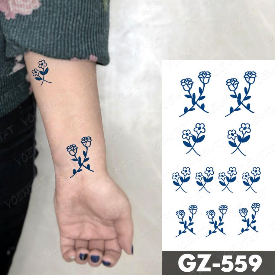 Pegatinas De Tatuaje Temporal Impermeables Semi-Permanentes Notas De ...