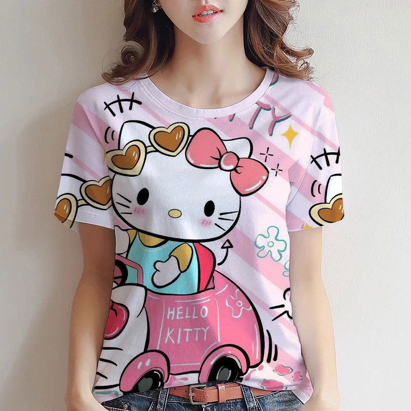 Camiseta De HELLO KITTY Con Personaje De Dibujos Animados | Shopee Colombia