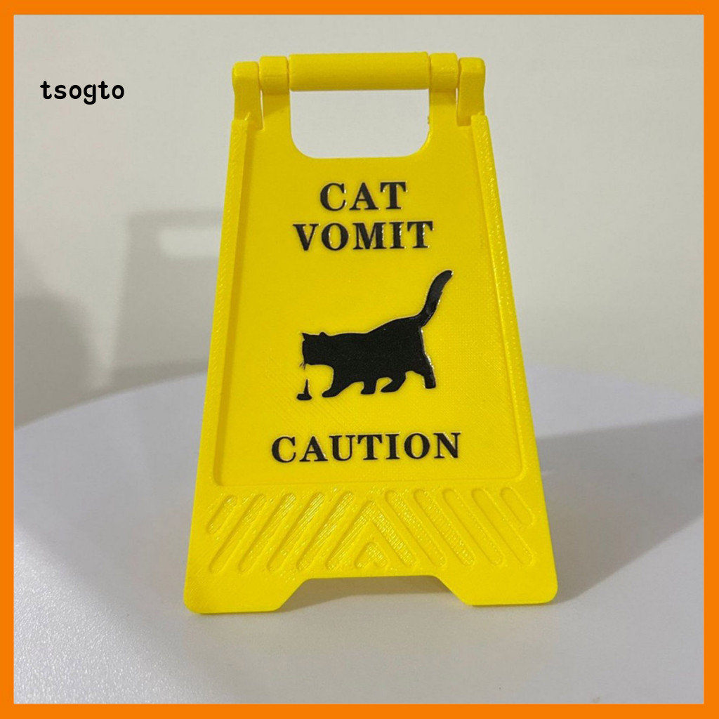 Watch Your Step Cat Vomit Sign High Quality Vomiting Black Warning ...