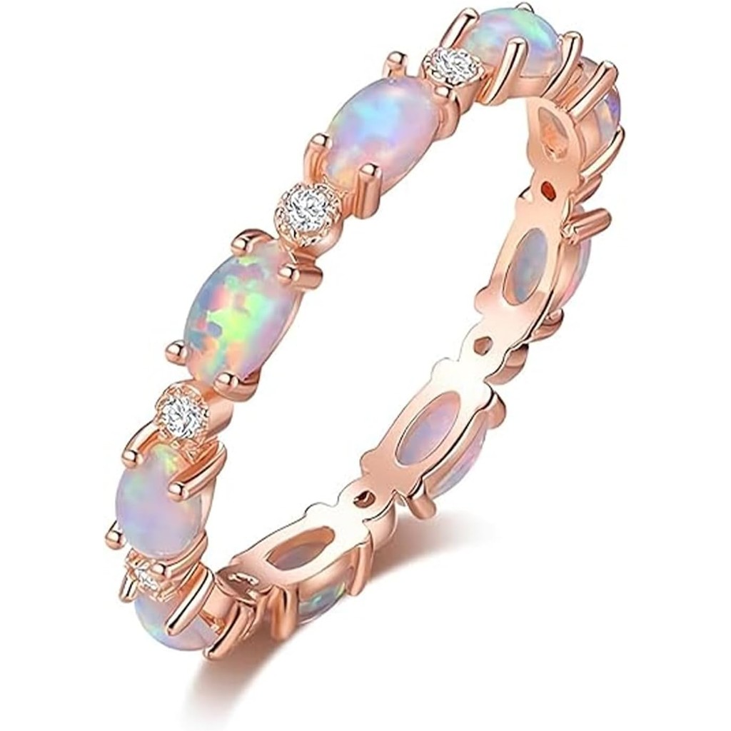 Anillo De Brillo De Ópalo De La Eternidad , Fuego Para Las Mujeres ...