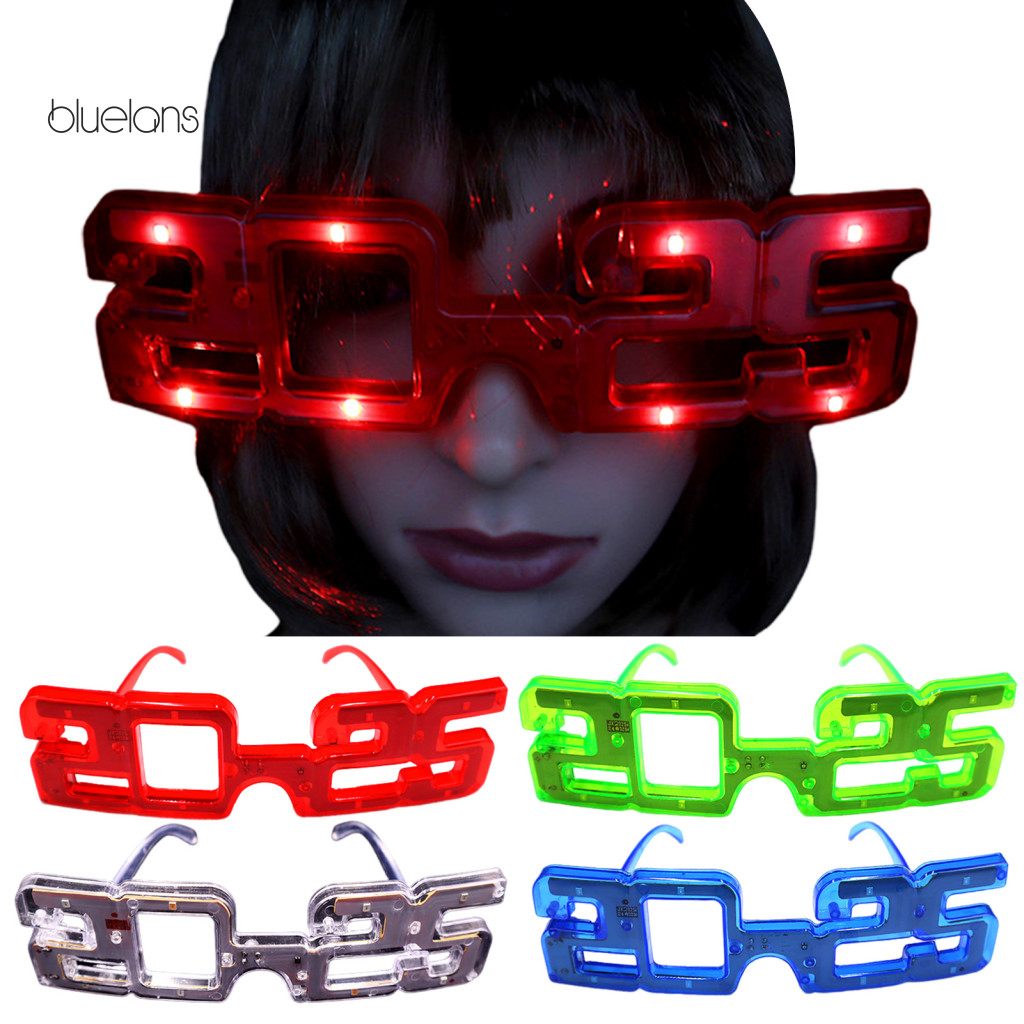 Flashing Number Glasses Luminous 2025 Led Light Up for New Year Party 3 ...