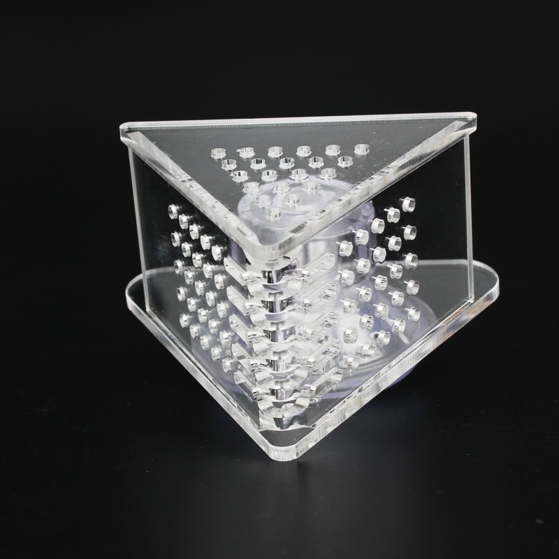 鱼 缸 三角 喂 食器 水晶 虾 玻璃 观 碱 投 食料 器 圈 小型 大 粮 专用 盆 Alimentador Triangular ...