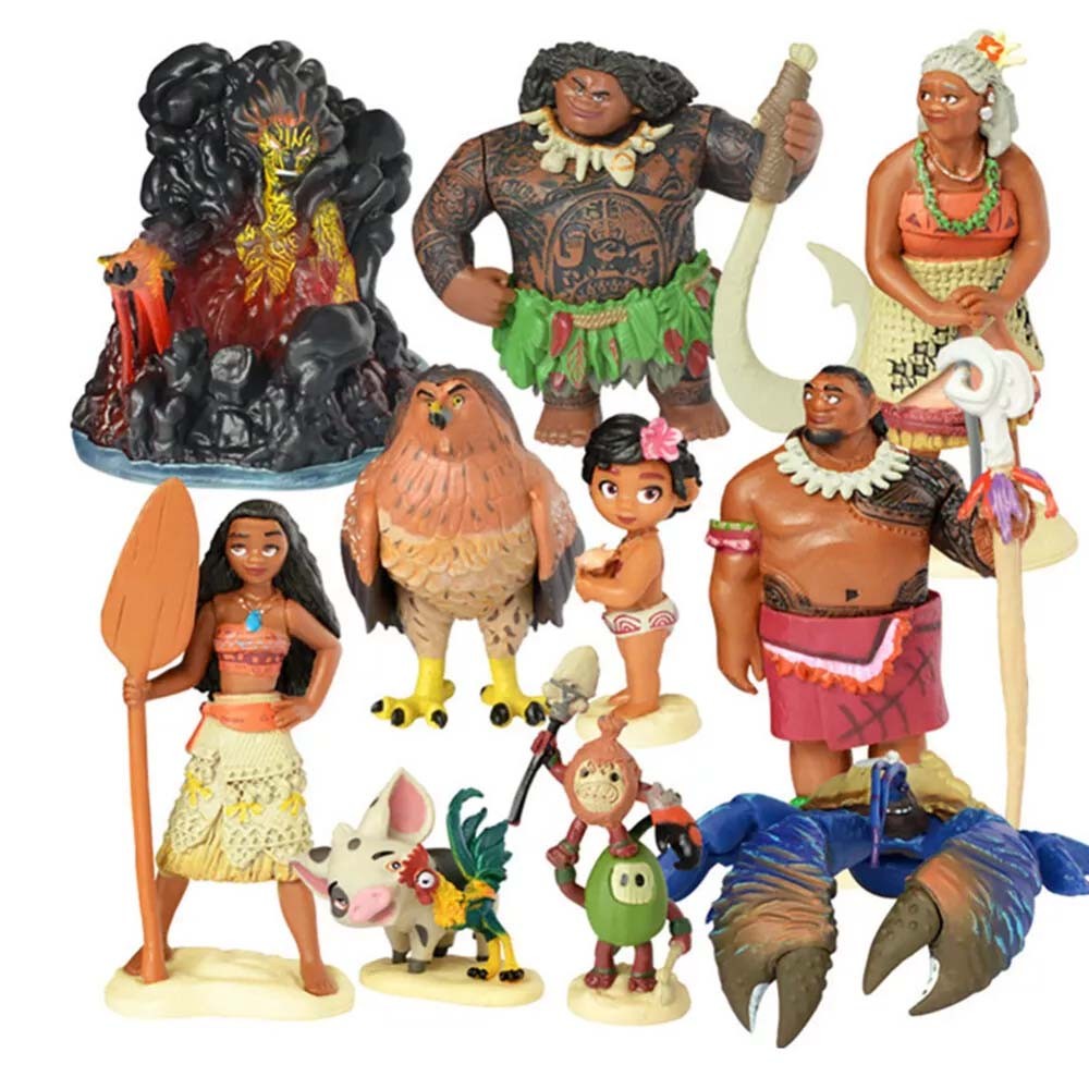 10Pcs Moana Film Ocean Adventure Action Figures Character Princess ...