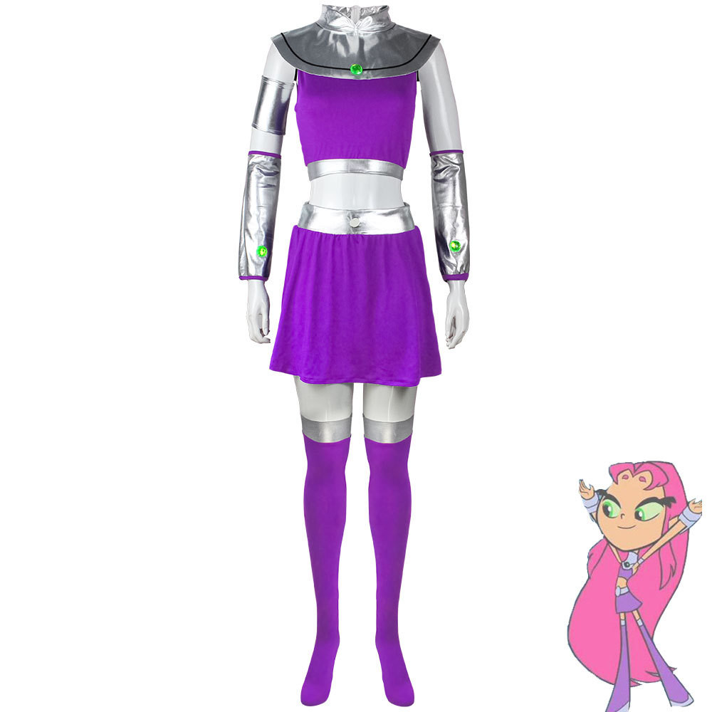 Crow Youth Titan Starfire cosplay Disfraz De Halloween Rendimiento W448 ...