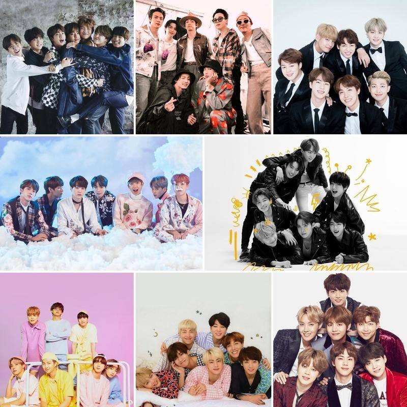 BTS-Póster De Nombre De Collage De Autógrafo De Todos Los Miembros En ...