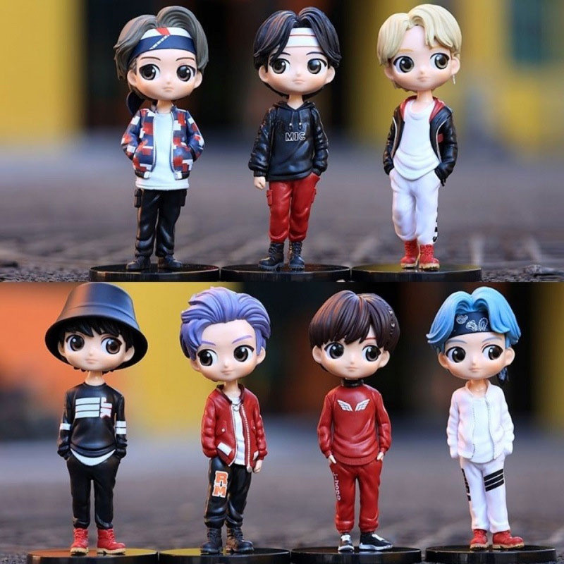 7 Pcs/Set BTS TinyTAN Figura Dynamite Strondoton Niños Grupos Tiny TAN Mini Estatua Colección ...